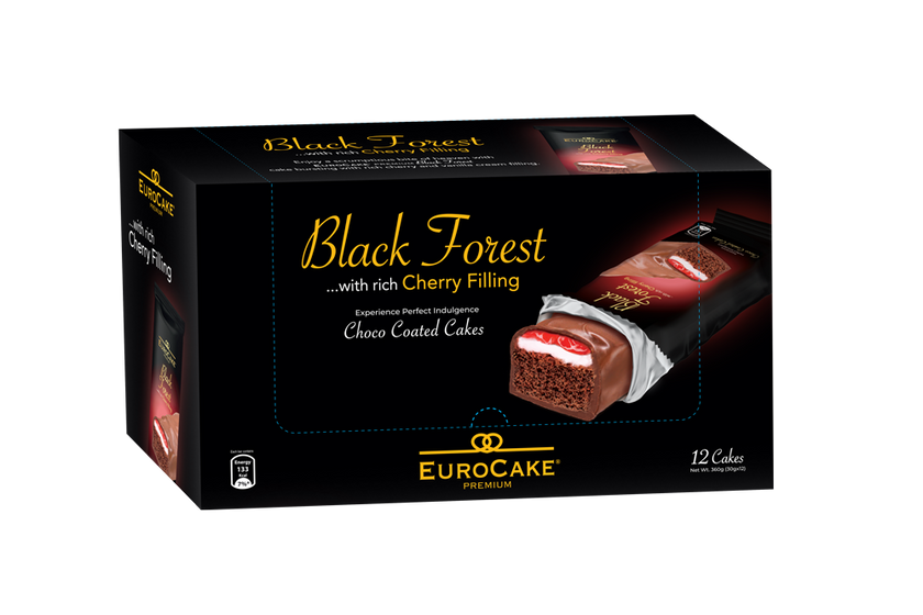 Eurocake Premium, Black Forest Choco Coated Cake (Full Pack) – Societe ...