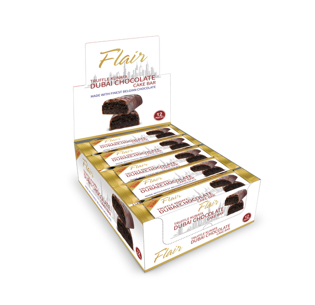 Flair, Truffle Kunafa Dubai Chocolate Cake Bar (Full Pack - 12 Bars ...