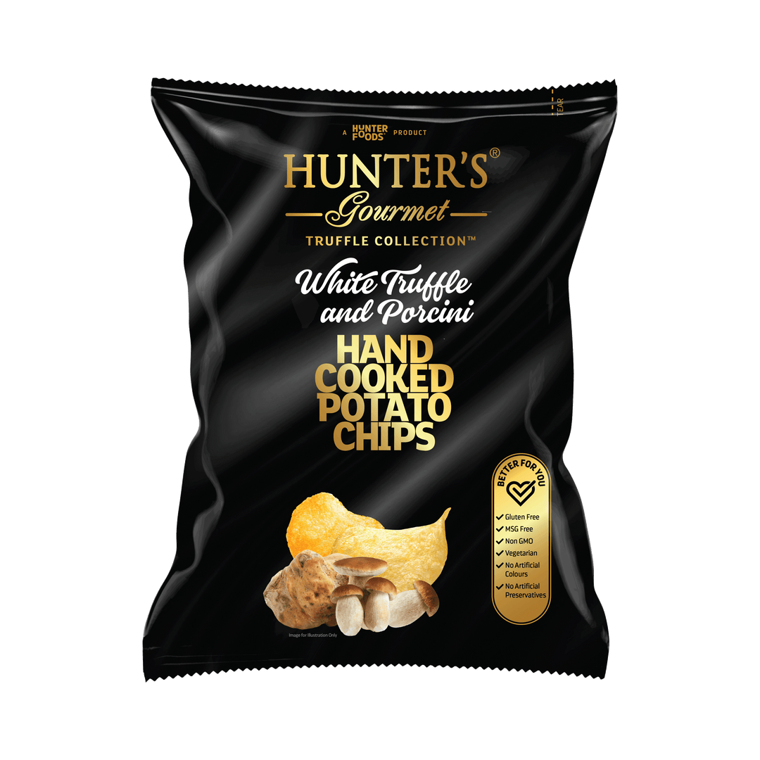 Hunter’s Gourmet, Hand Cooked Potato Chips – White Truffle & Porcini ...
